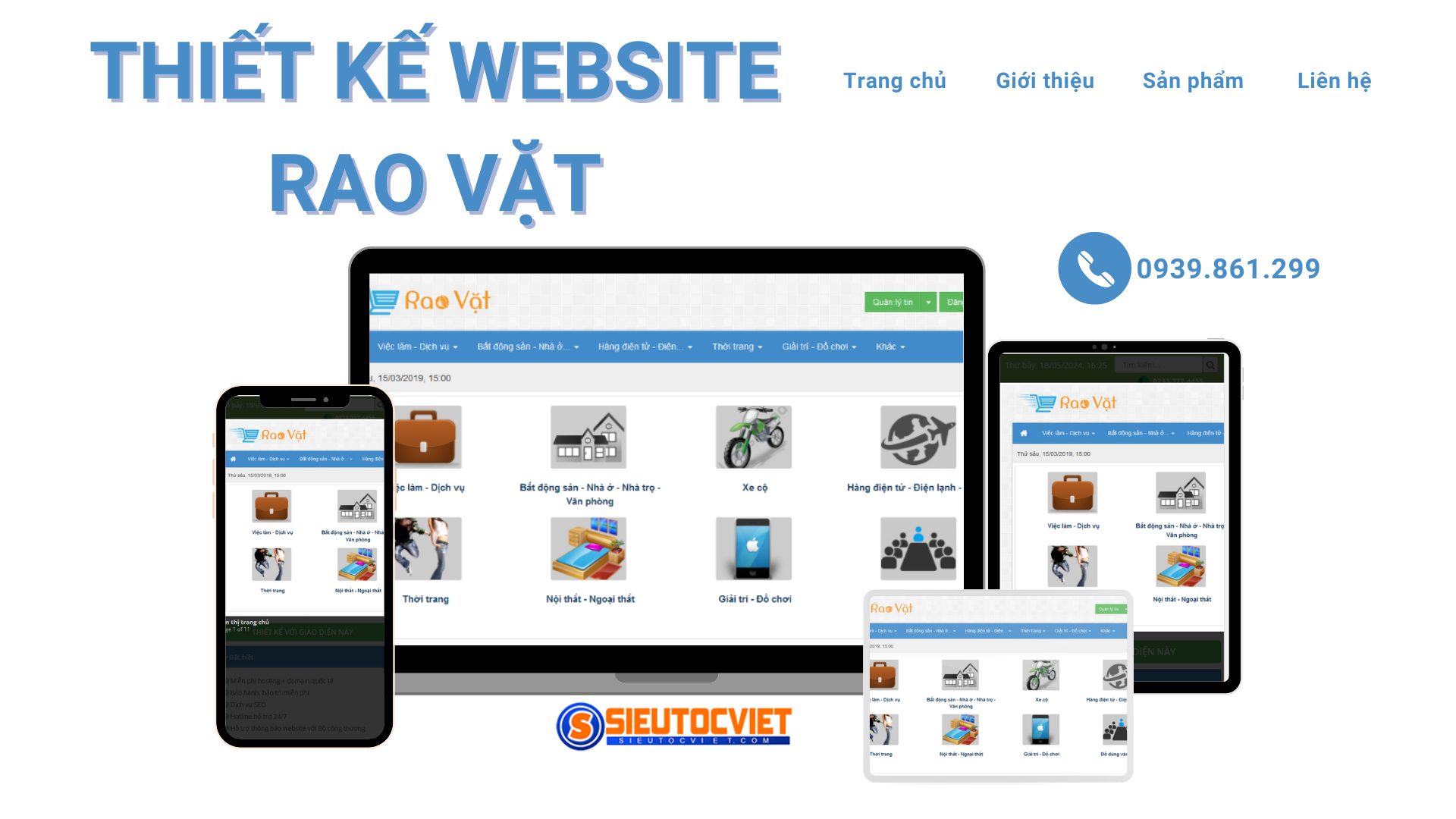 Thiết kế website rao vặt - Web đăng tin mua bán các loại